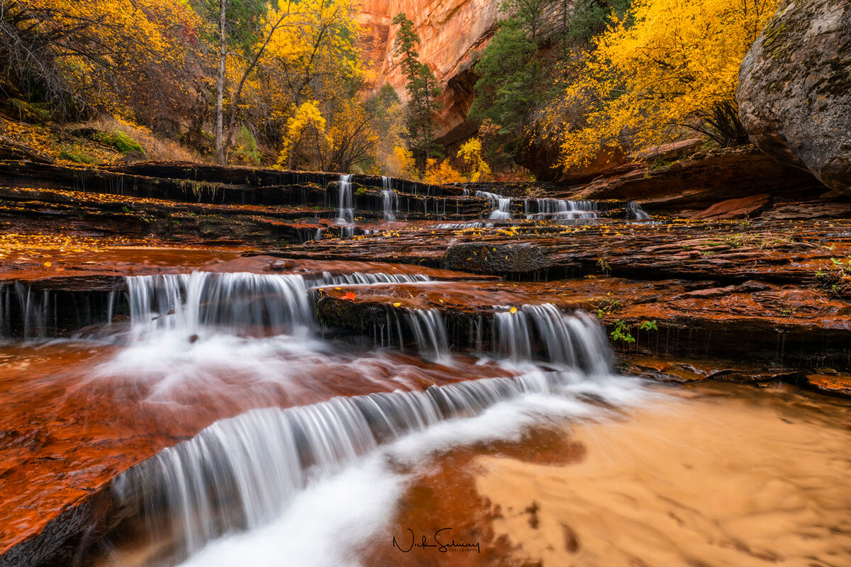 Natures Flows - Arch Angel Falls Photos of Zion National Park in Utah